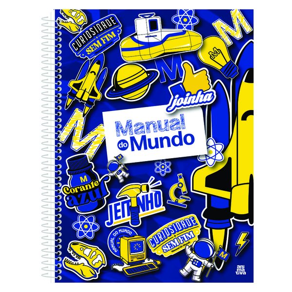 Caderno Universitário Manual do Mundo - 80 Folhas, Pacote com 4 Unidades